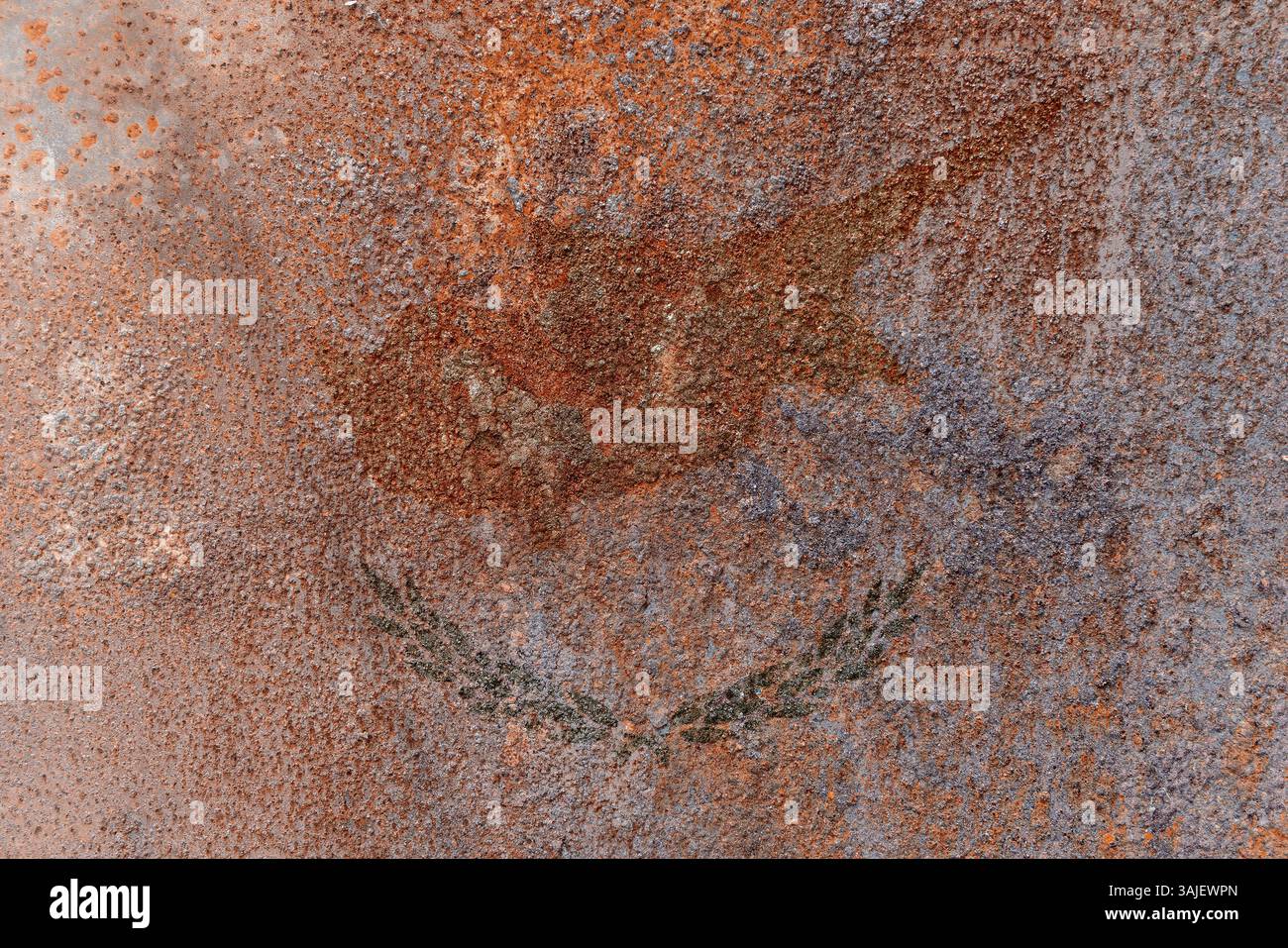 Cyprus State Flag. Dirty Cyprus flag on metal surface. Metal texture ...