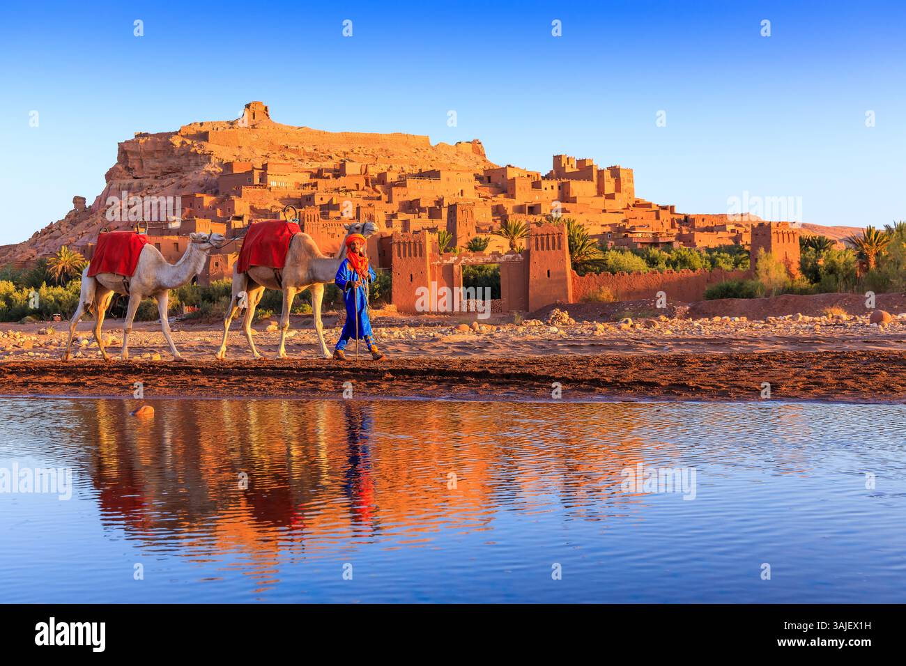 Ait Benhaddou, Morocco - 15th March 2024 : Famous ksar Ait Ben-Haddou in Ouarzazate province and ...