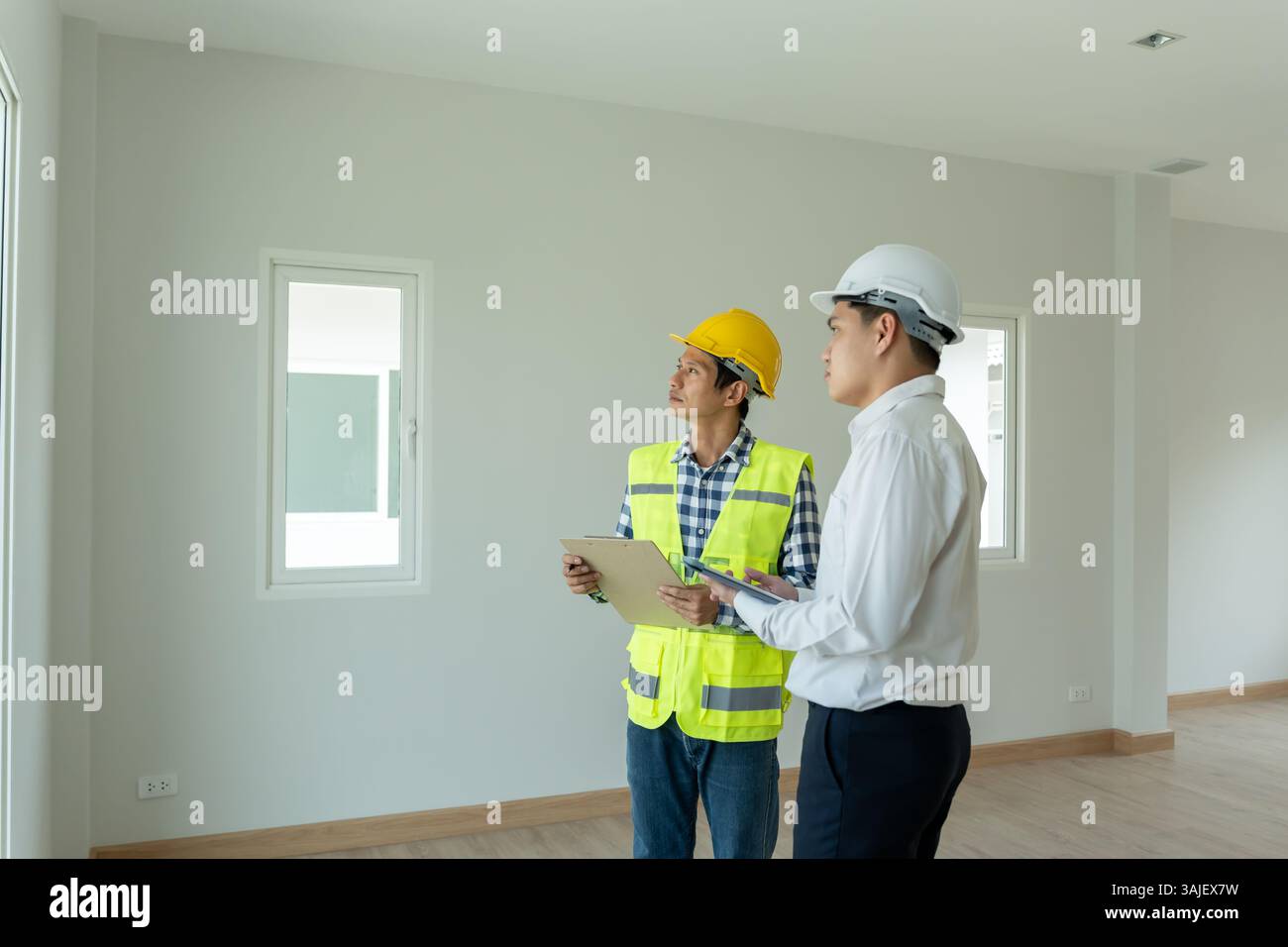 inspector engineer and owner project is inspecting construction and ...