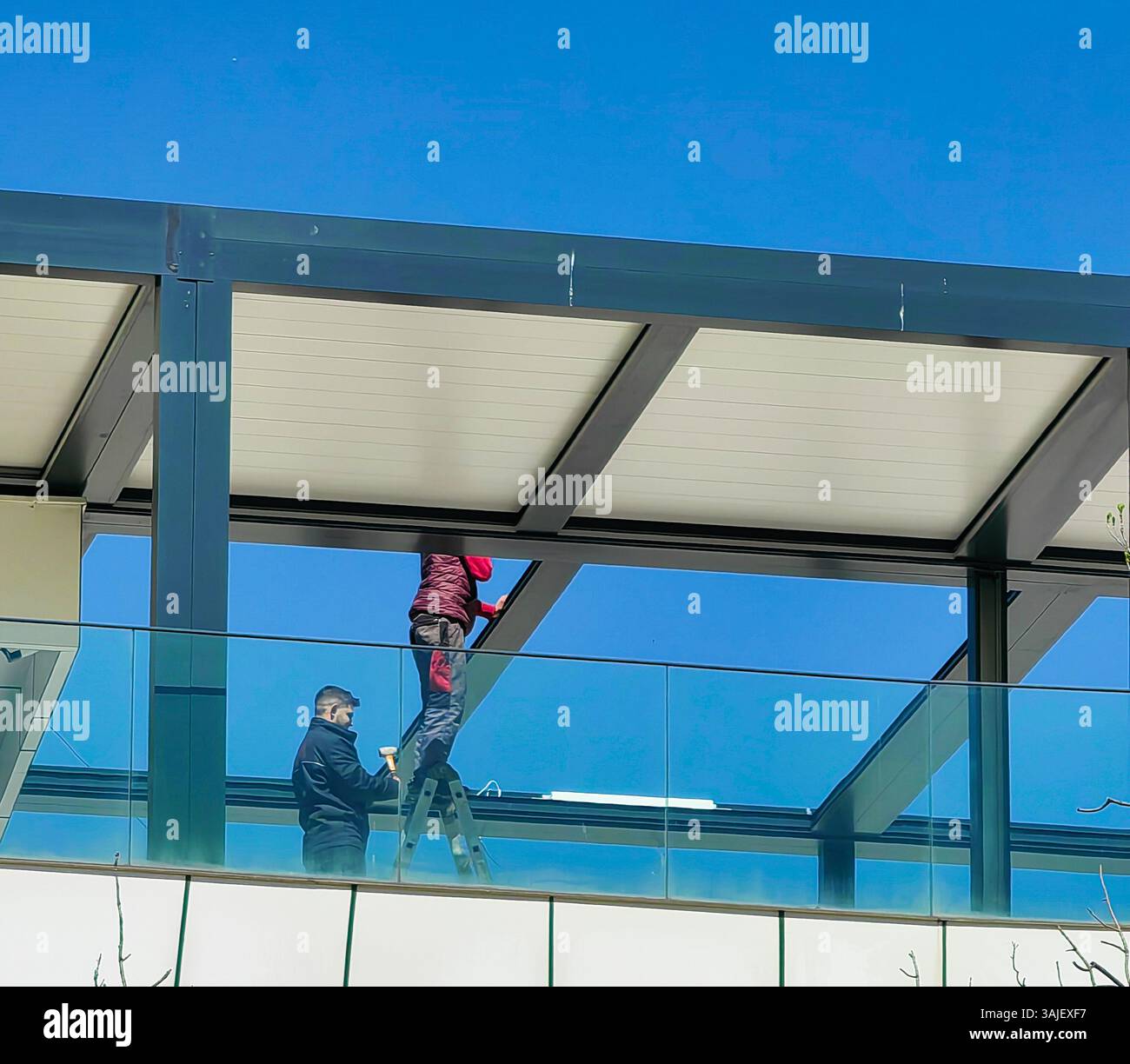 Building the Future: Rooftop Under Construction Stock Photo - Alamy