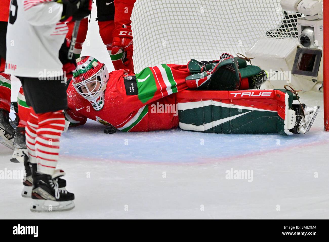Goalkeeper Aniko Nemeth (HUN) in action during the IIHF Women's World ...