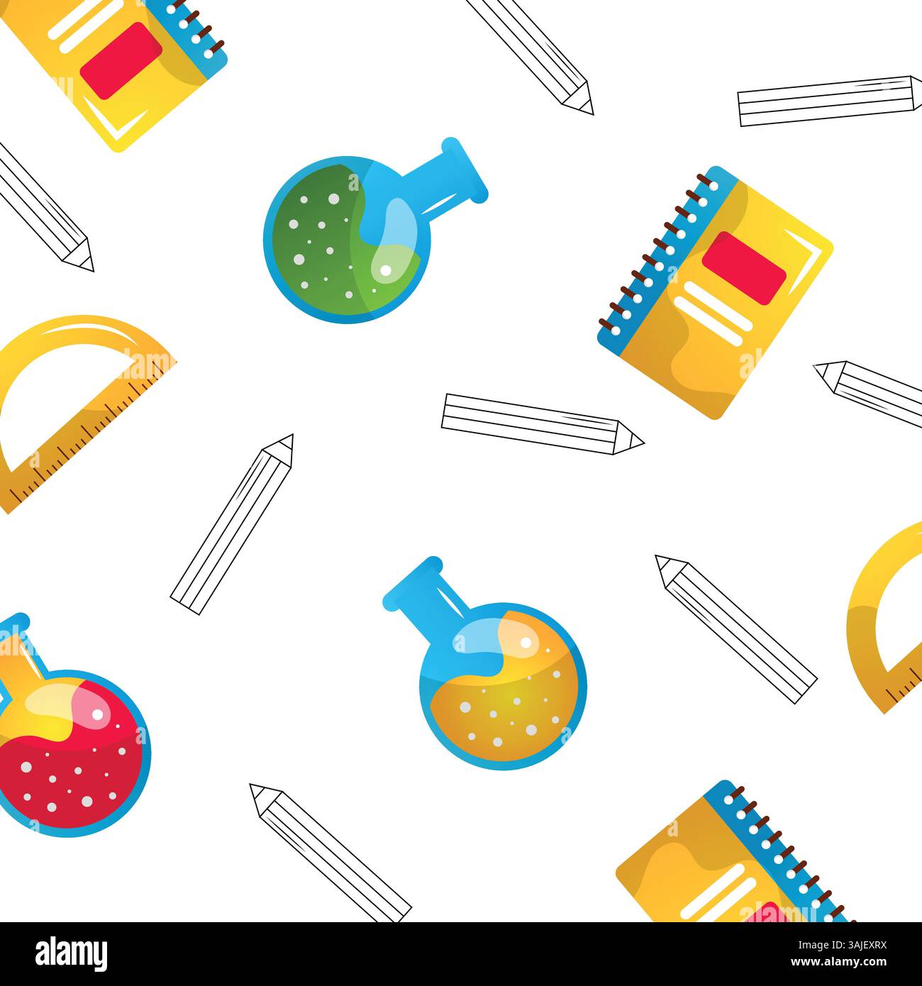 Back to school vector cartoon background Stock Vector Image & Art - Alamy