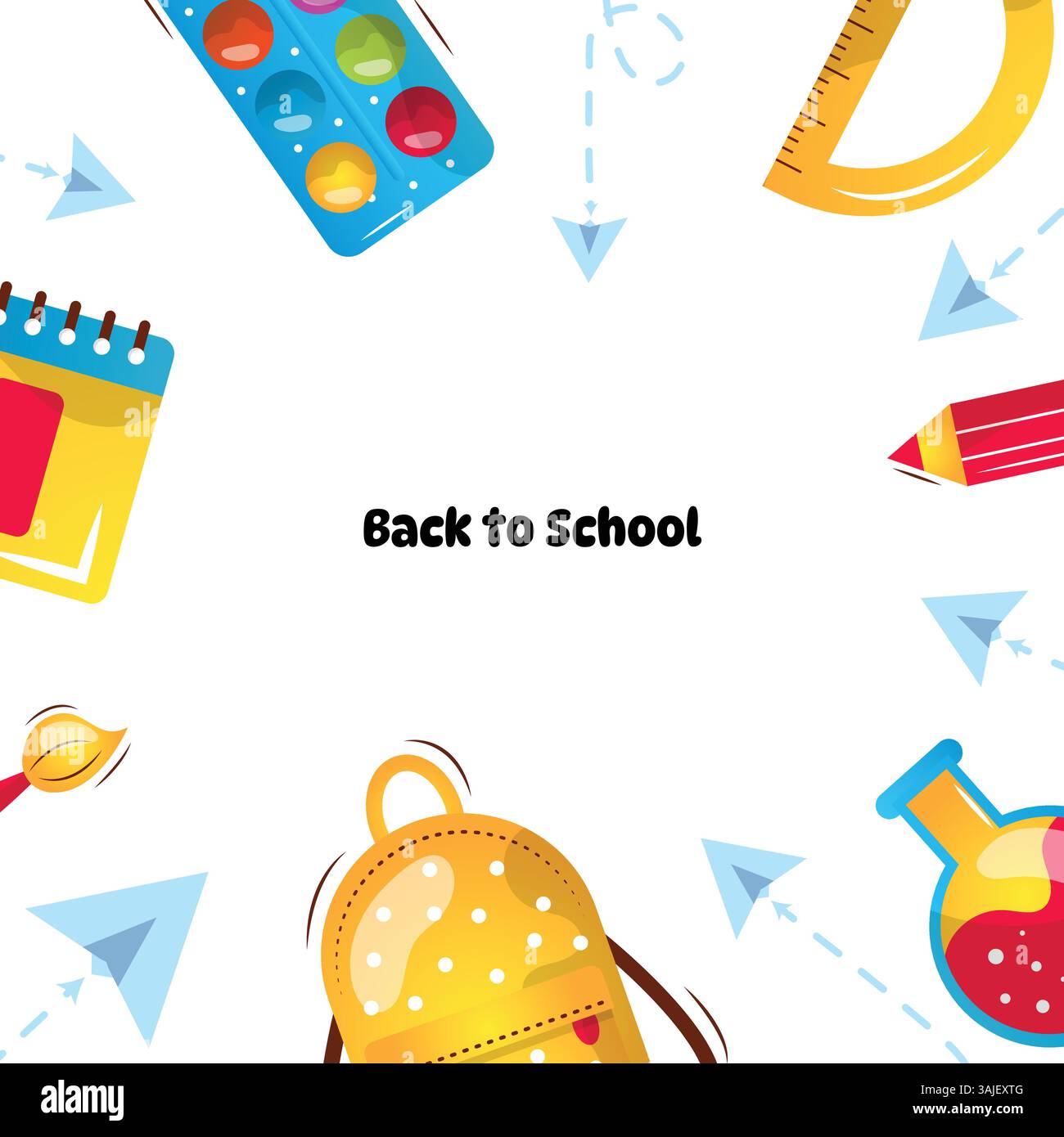 Back to school vector cartoon frame Stock Vector Image & Art - Alamy