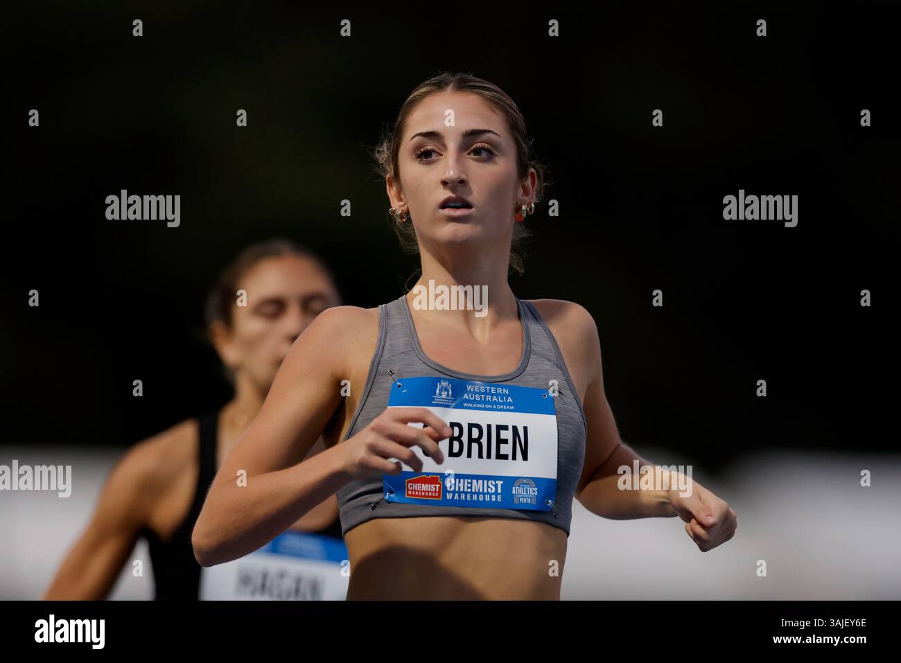 Leah O'Brien of Western Australia during the Women's 100m heat during the 2025 Australian Open ...