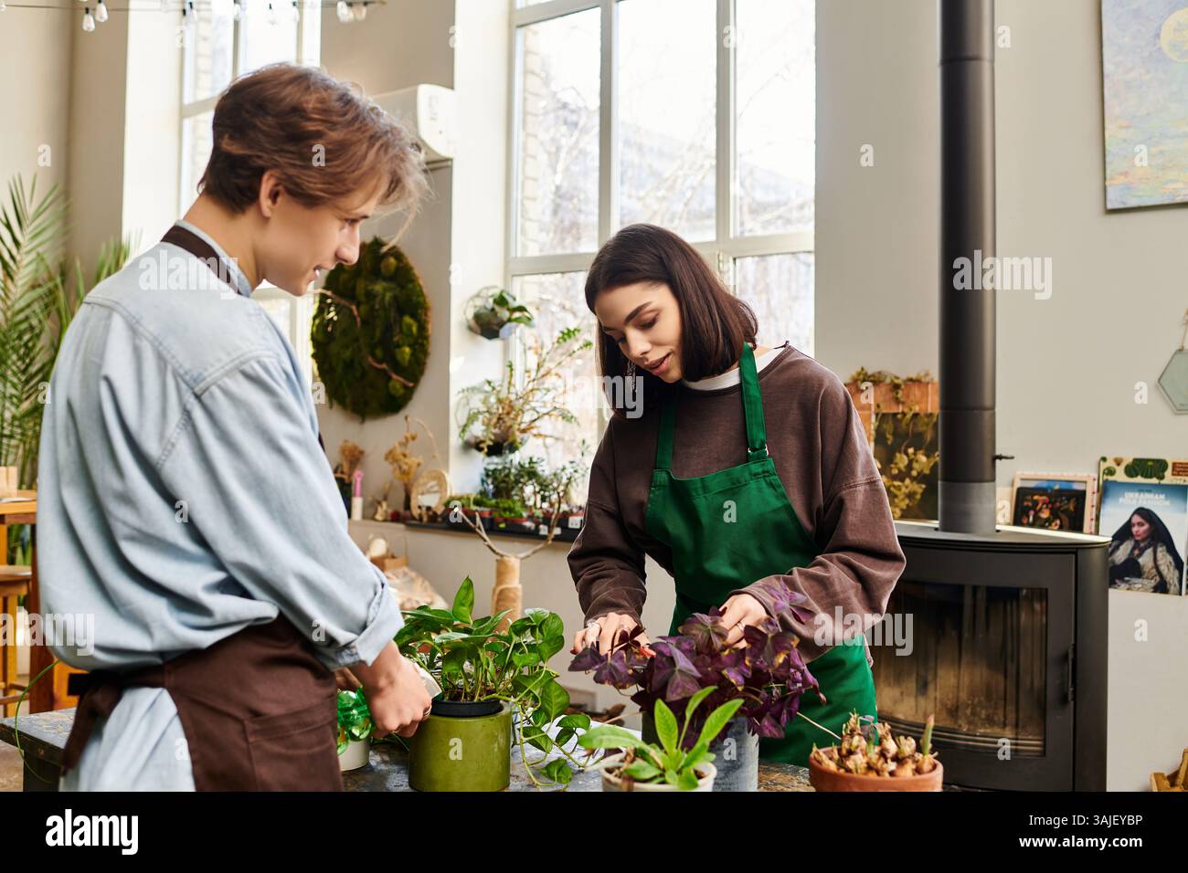 Two passionate artists nurture plants while surrounded by inspiring ...