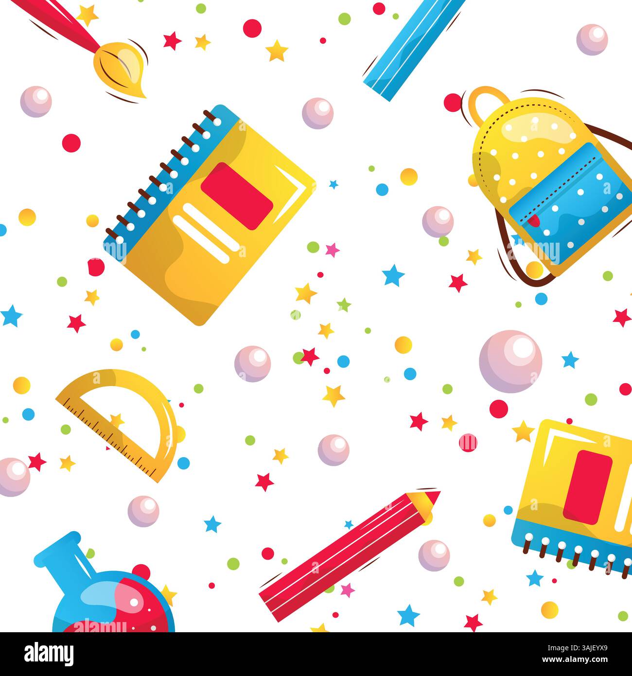 Back to school vector cartoon background Stock Vector Image & Art - Alamy