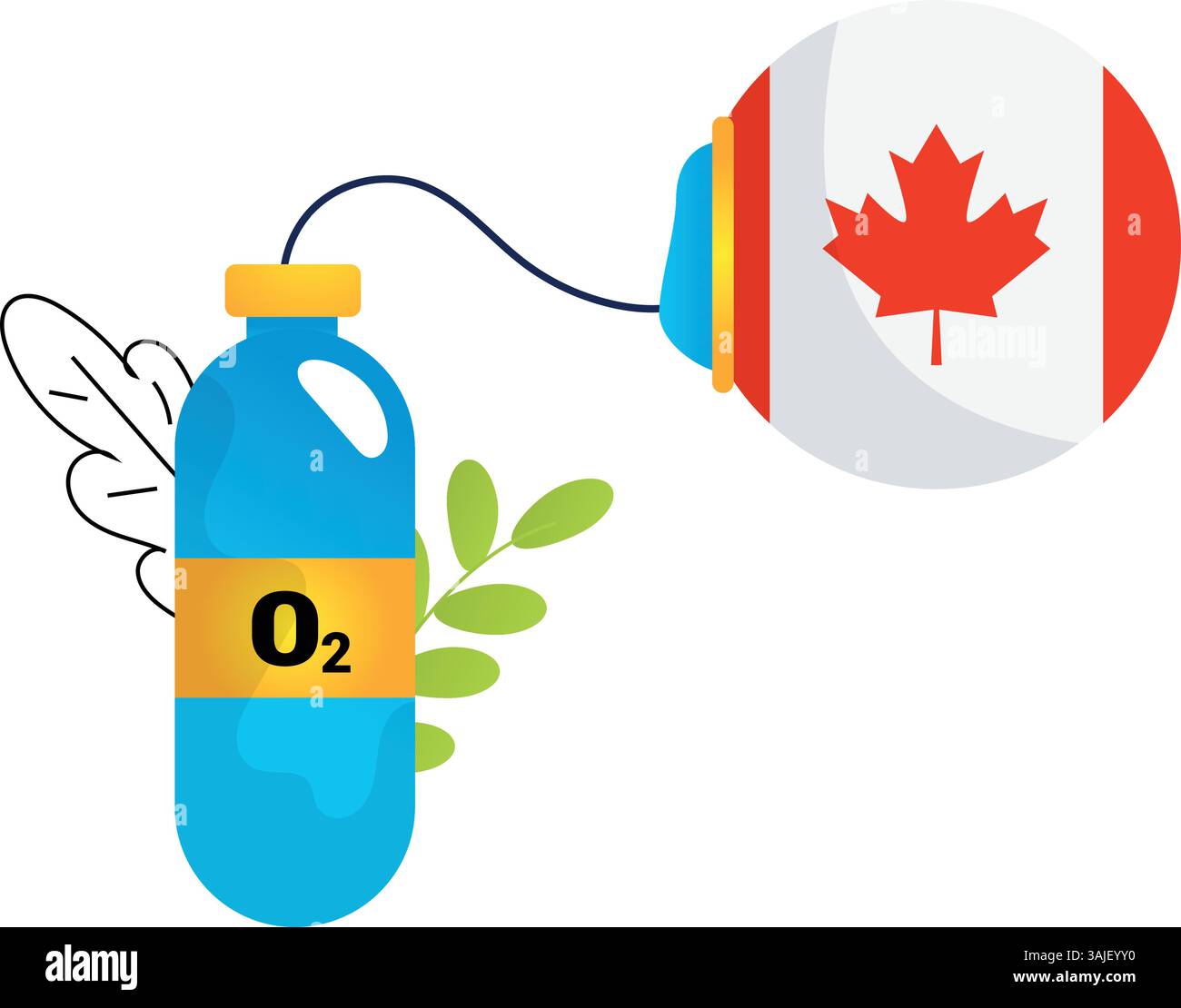 Oxygen vector cartoon illustration on the white background Stock Vector ...