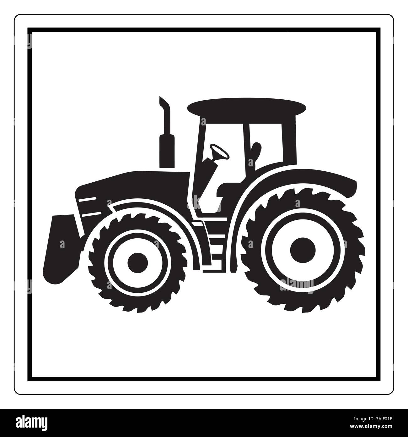 Black silhouette of a modern agricultural tractor Stock Vector Image ...