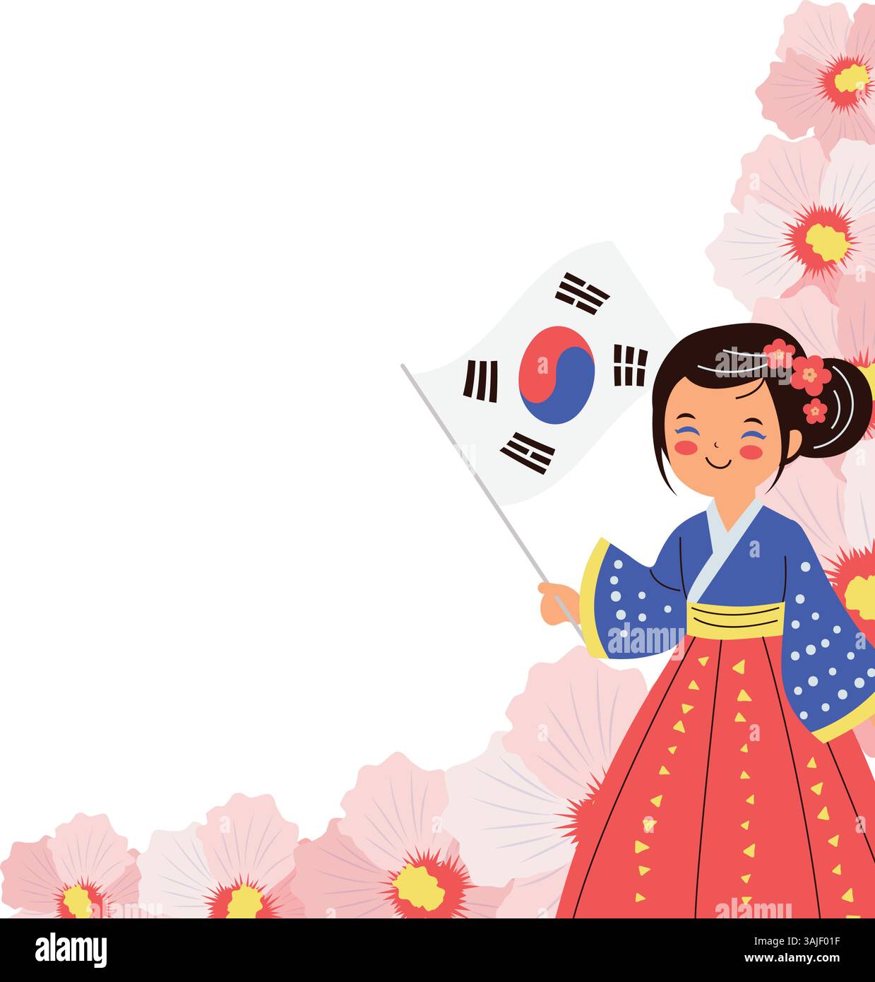 Korean constitution day vector flat banner with copy space Stock Vector ...