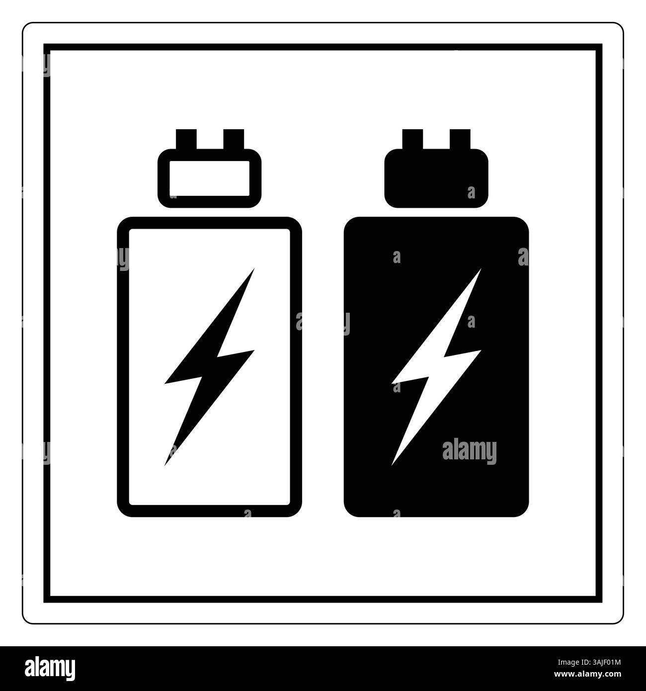 Battery icon black monochrome Black and White Stock Photos & Images - Alamy