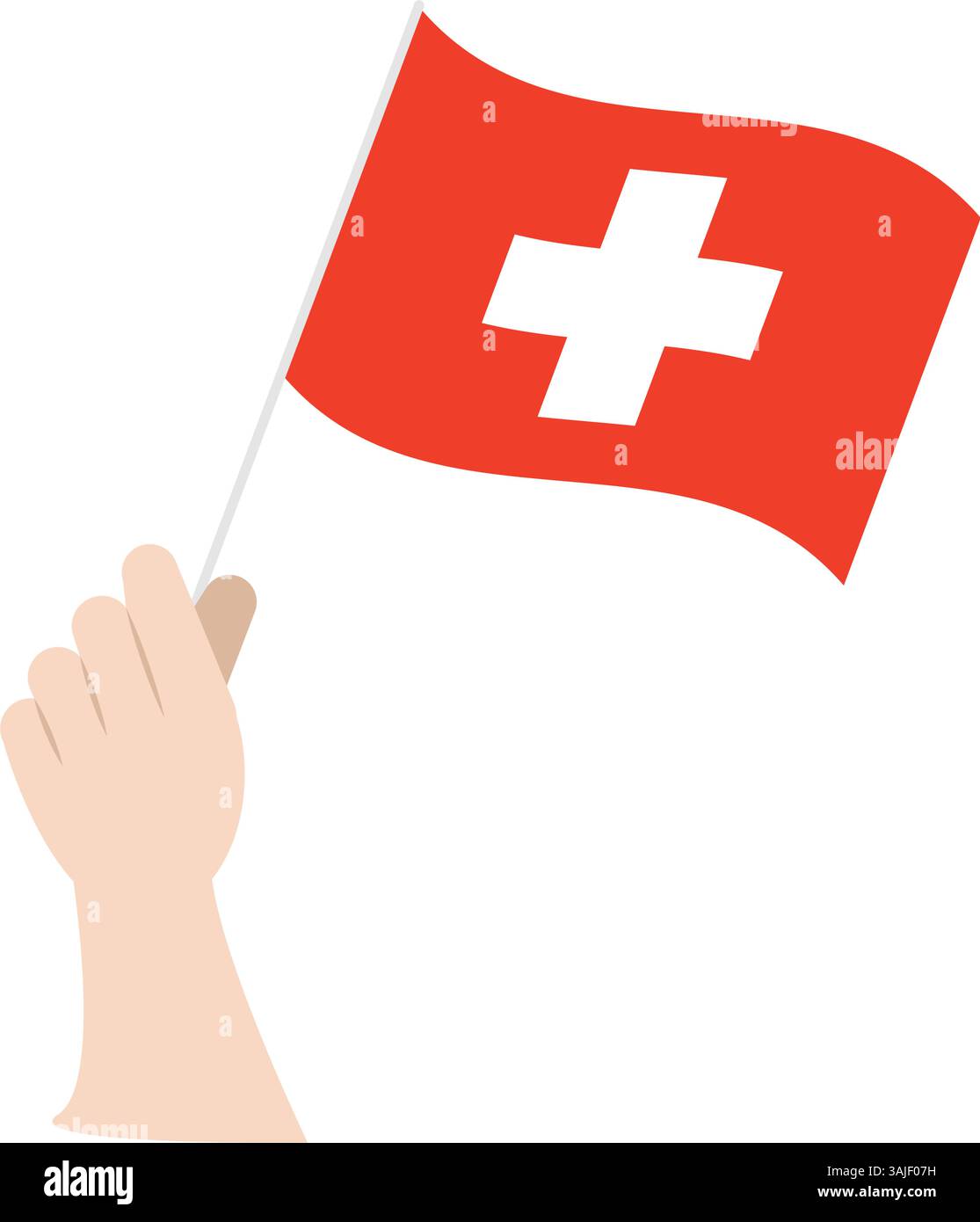 Swiss national day vector cartoon illustration on the white background ...