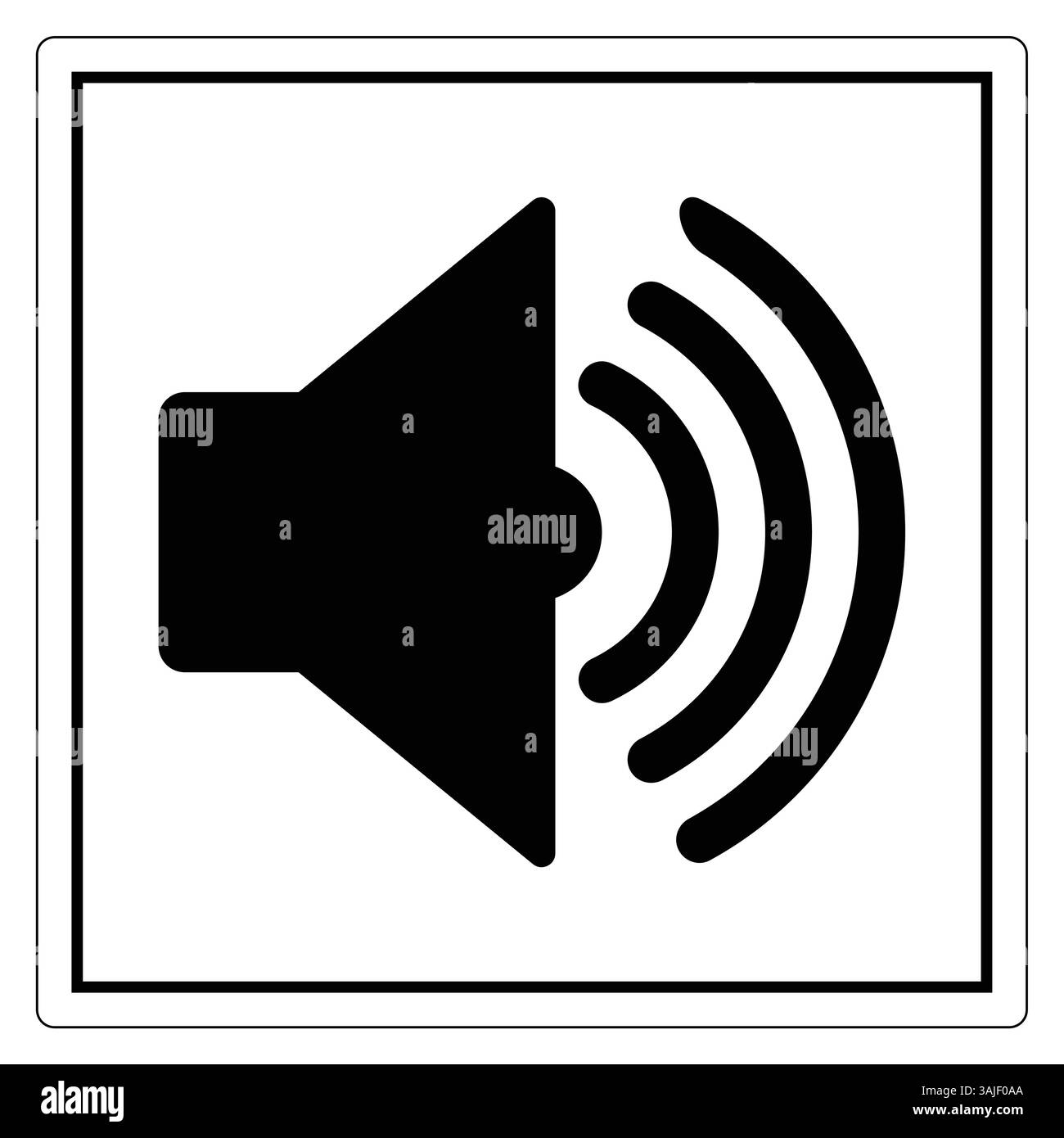 Sound wave icon on black Black and White Stock Photos & Images - Alamy