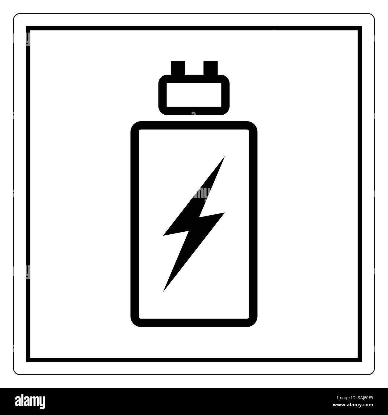 Simple Battery Icon with Lightning Bolt Design Stock Vector Image & Art ...