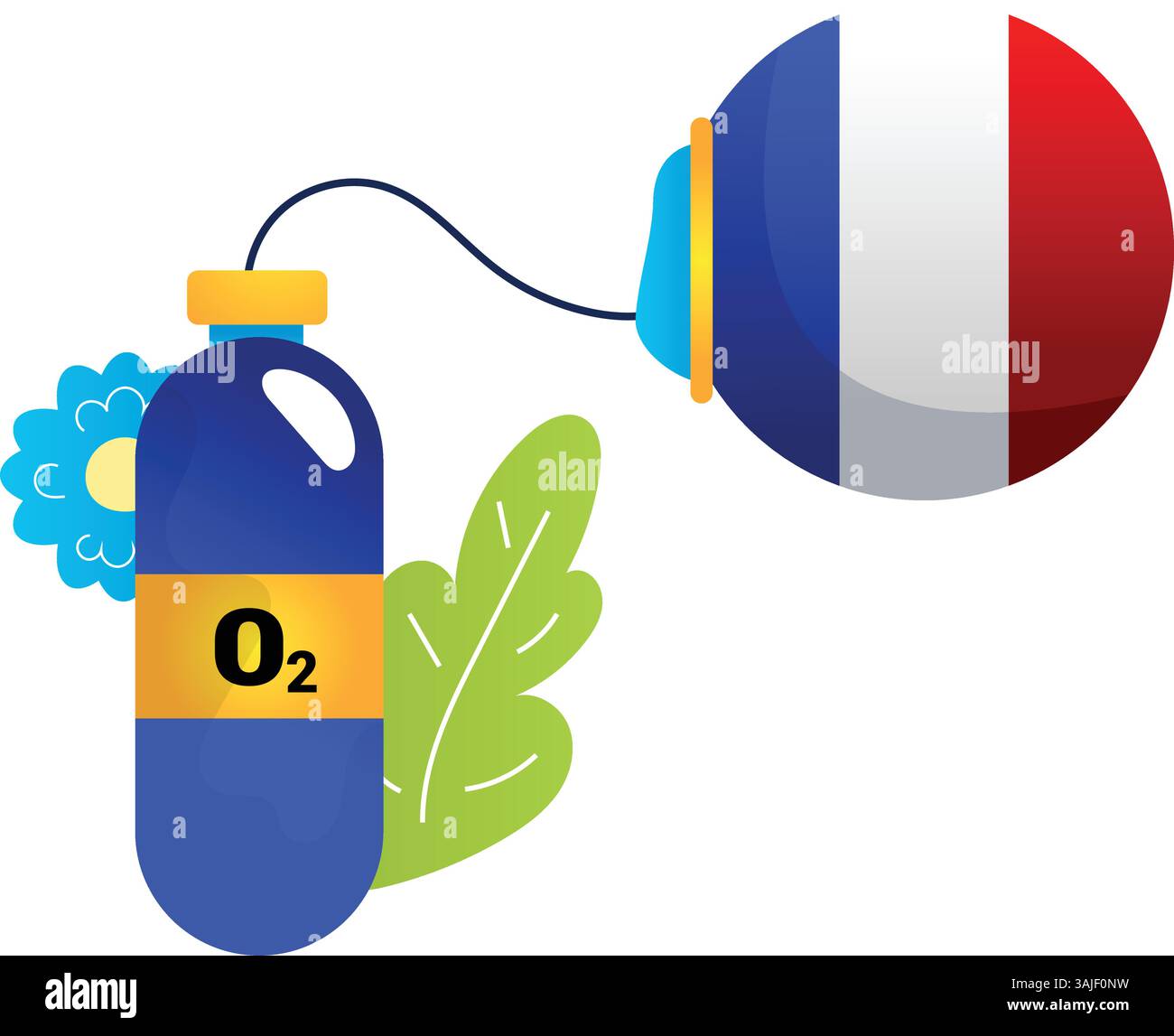 Oxygen vector cartoon illustration on the white background Stock Vector ...