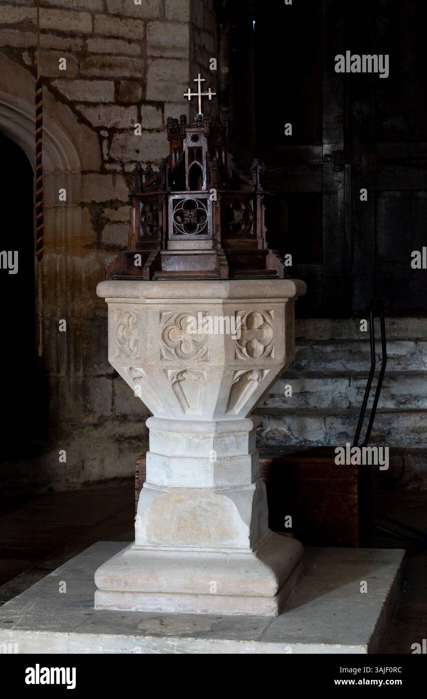 The font, St. Mary the Virgin Church, Titchmarsh, Northamptonshire ...
