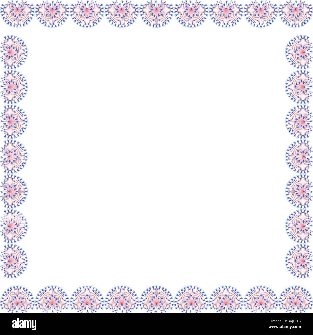 Square border frame with flourish decoration. Onion flower pink purple ...