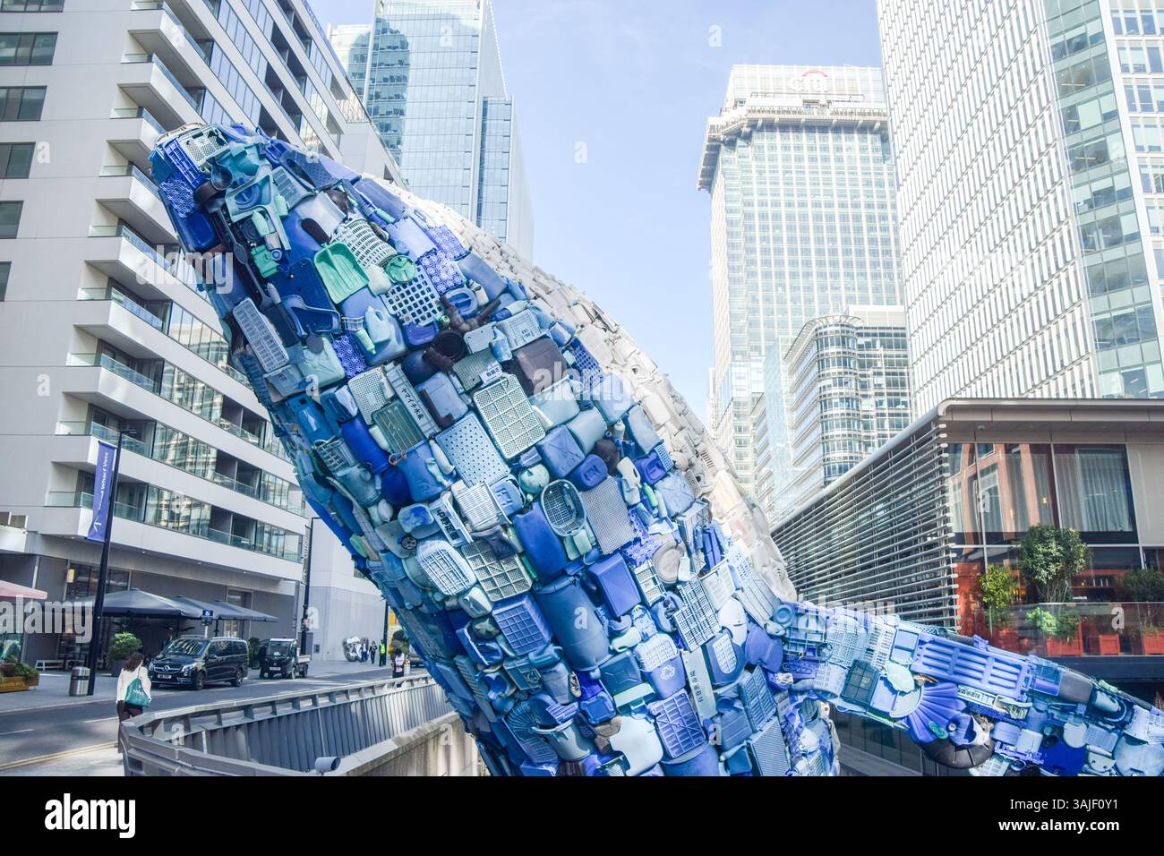 London, England, UK. 11th Apr, 2025. A whale sculpture, titled Whale on ...