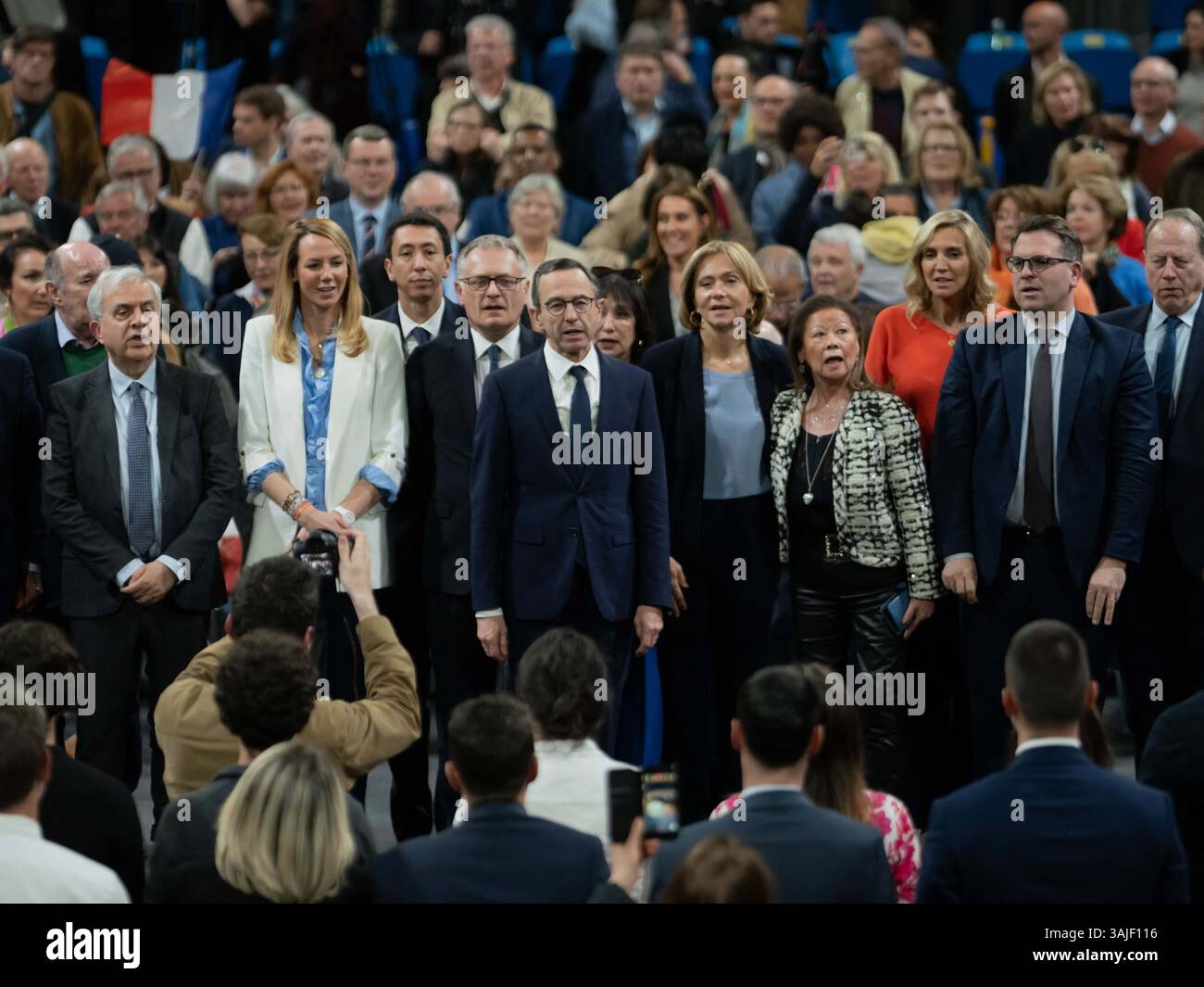 Levallois, France. 10th Apr, 2025. Bruno Retailleau during the meeting ...