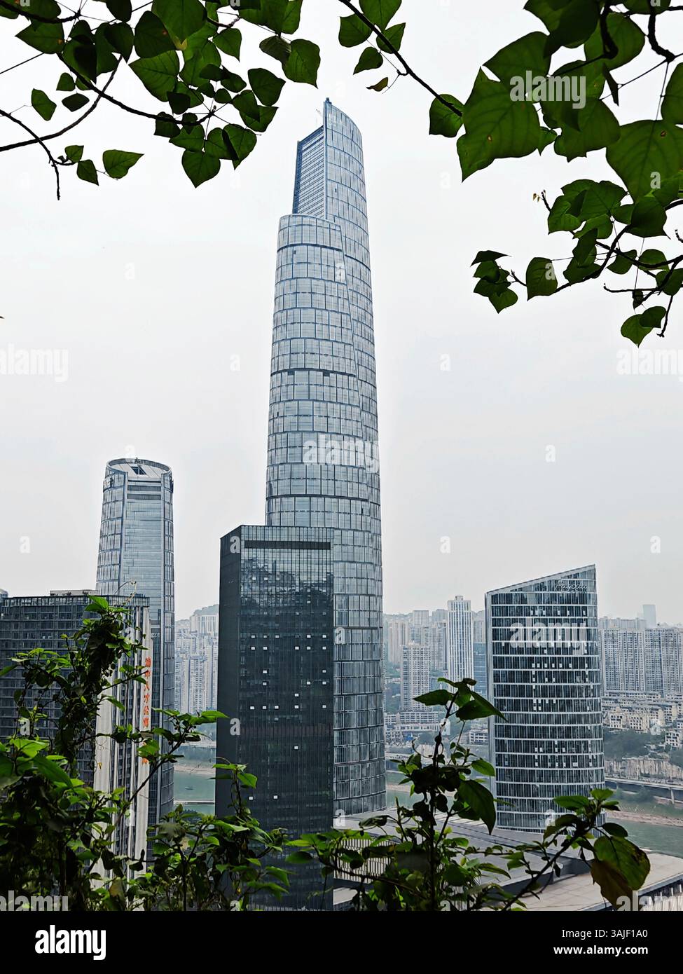 A view of the 458-meter-tall International Land-Sea Center in southwest ...