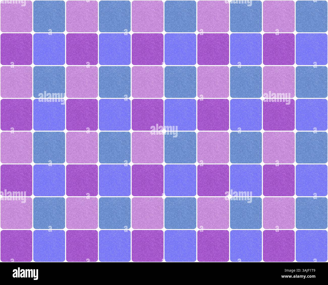 abstract seamless pattern: shades of purple and violet rounded square tiles on white background ...