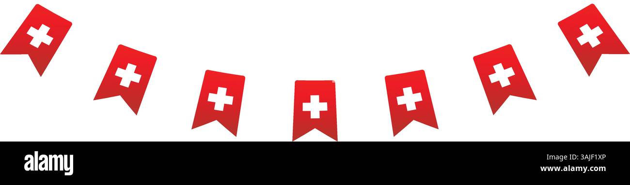 Swiss national day vector cartoon illustration on the white background ...