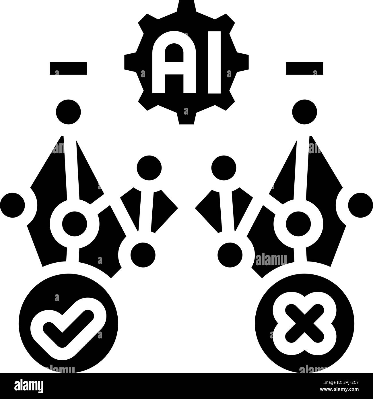 decision tree glyph icon vector illustration Stock Vector Image & Art - Alamy