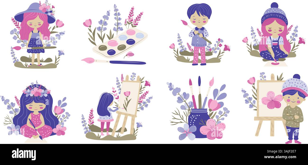 drawing people set of the vector illustrations on the white background ...