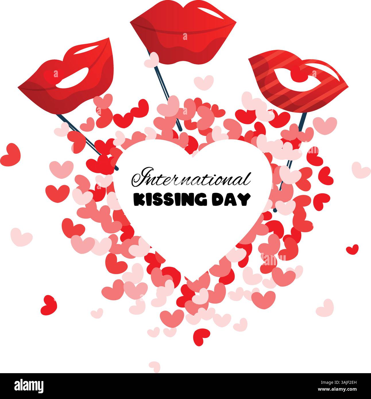 International kissing day, vector cartoon illustration Stock Vector ...