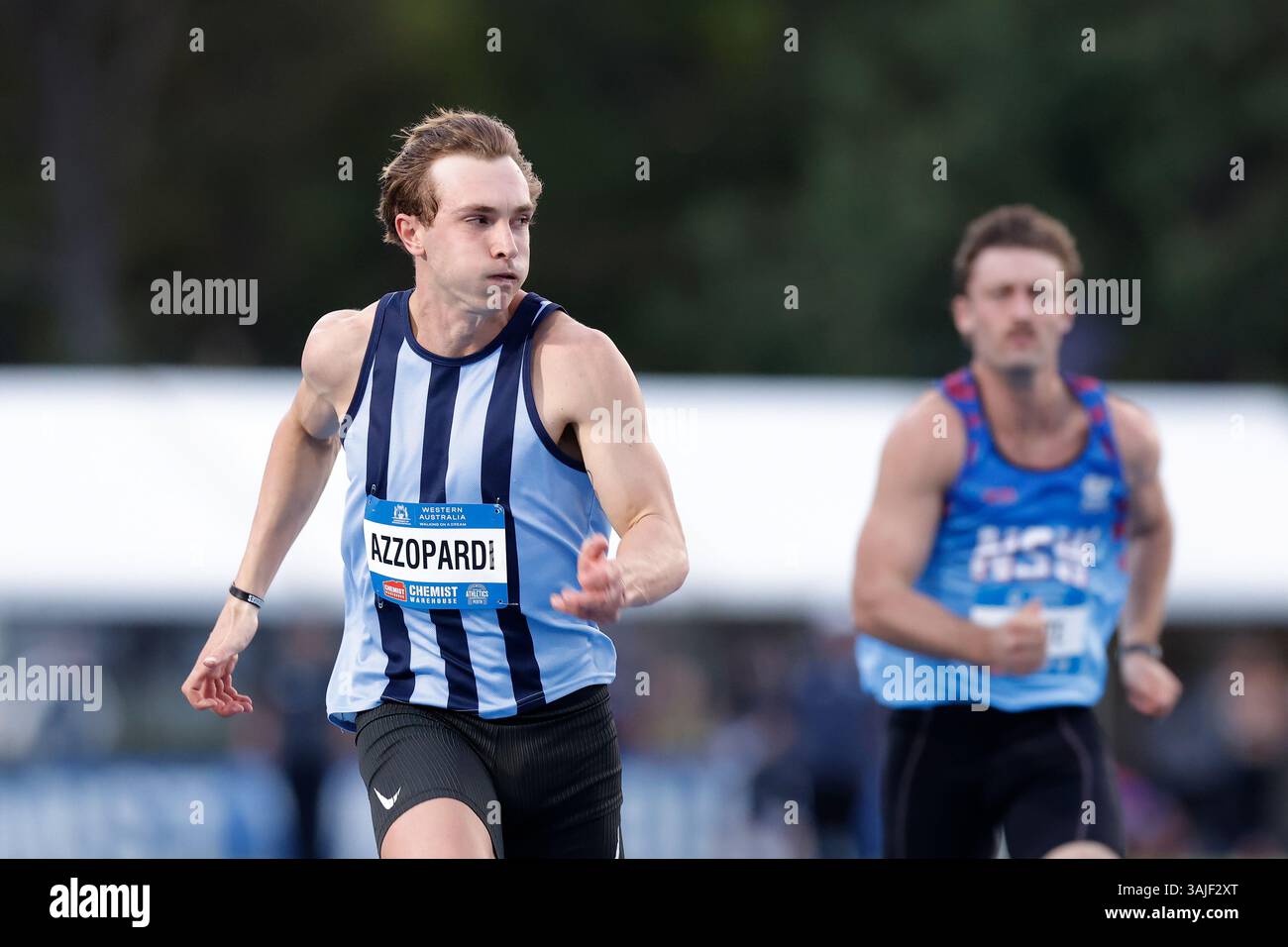 Joshua Azzopardi of New South Wales winning the Men's 100m heats during ...