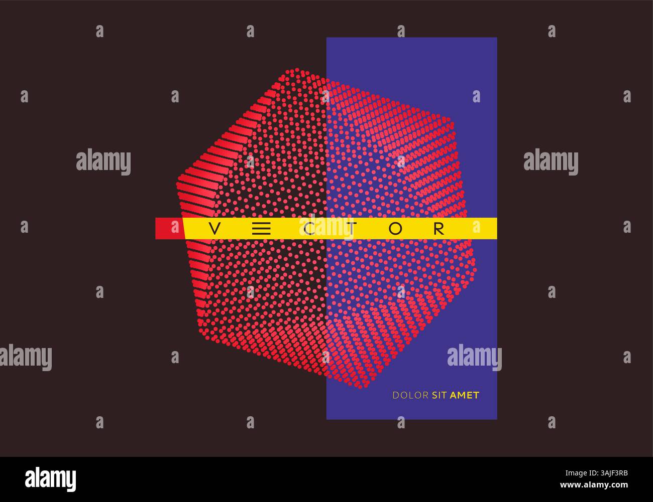 Crystal consisting of small particles. Object with dots. Molecular grid ...