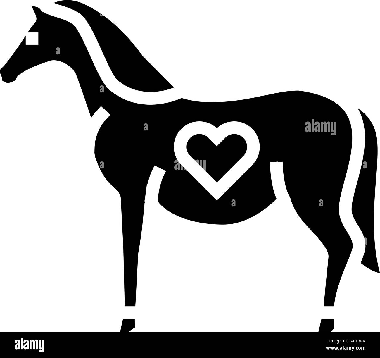 pregnant mare horse breeding glyph icon vector illustration Stock ...