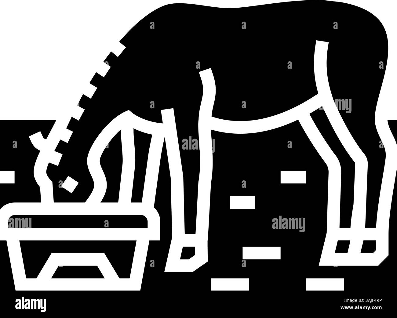 water trough horse breeding glyph icon vector illustration Stock Vector ...