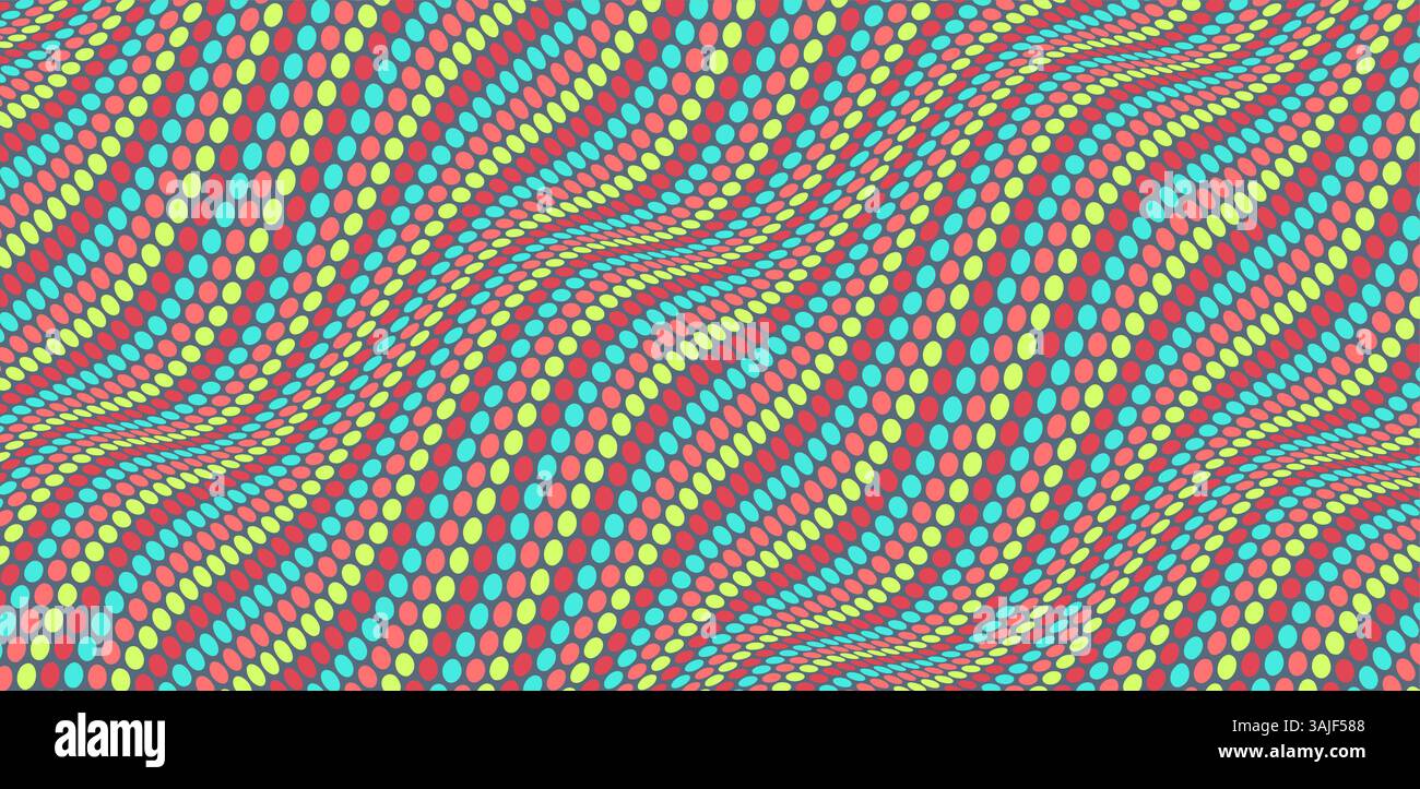 Wavy dotted background with optical illusion. Abstract polka dots ...