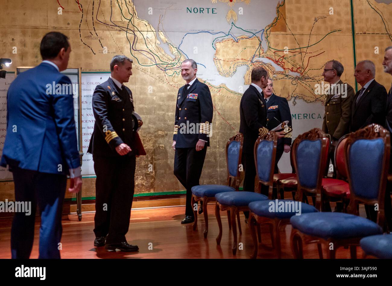King Felipe VI during the inauguration of the temporary exhibition ...