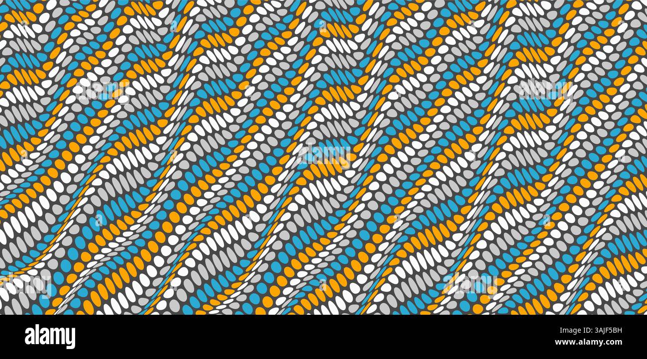 Wavy dotted background with optical illusion. Abstract polka dots ...