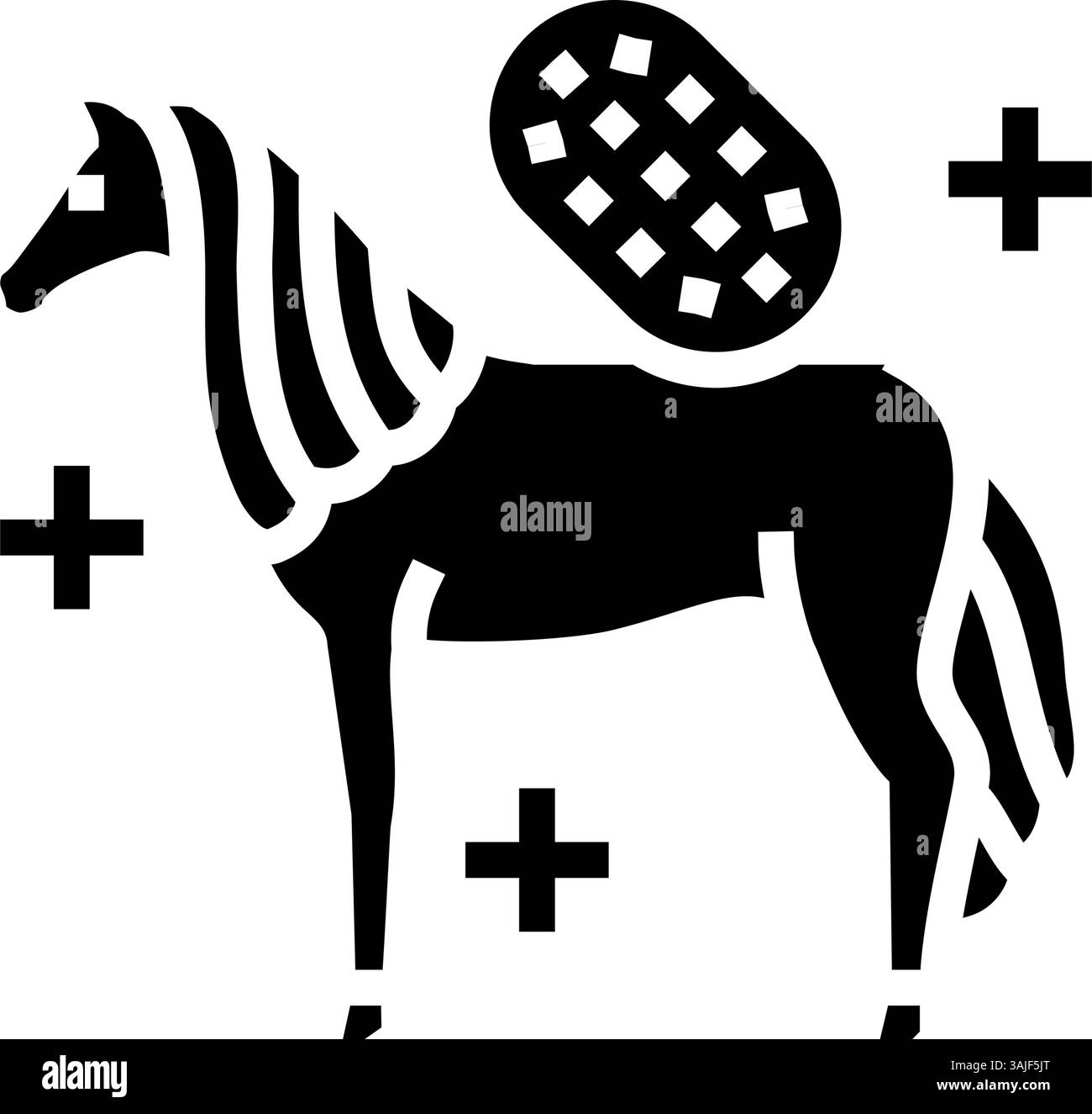 grooming horse breeding glyph icon vector illustration Stock Vector ...