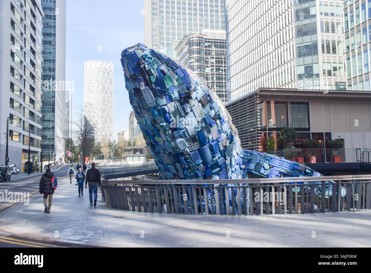 London, UK. 11th April 2025. A whale sculpture, titled Whale on the ...
