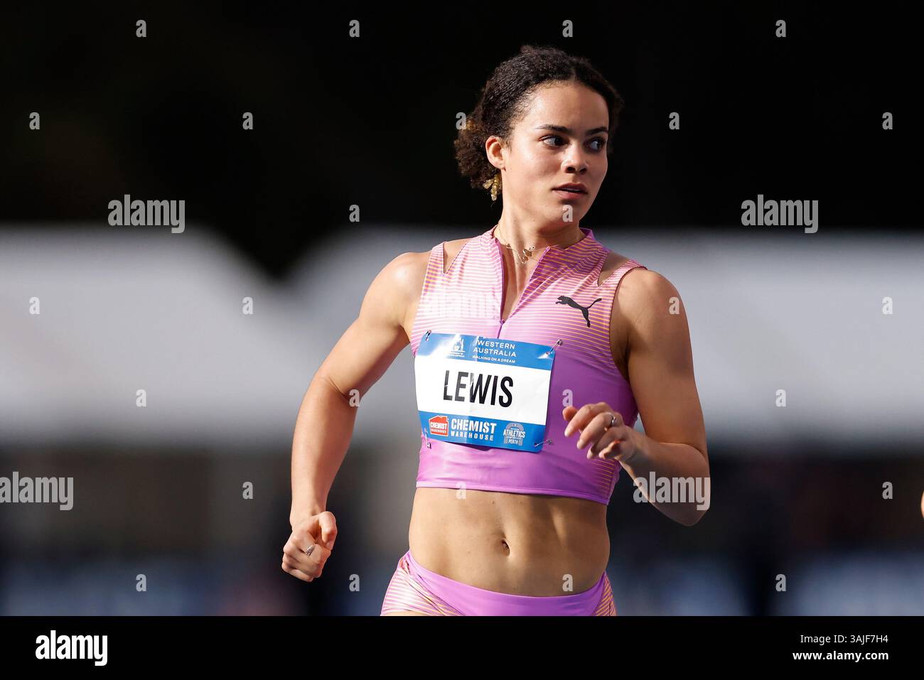 Perth, Australia. 11th Apr, 2025. Torrie Lewis of Queensland crosses ...