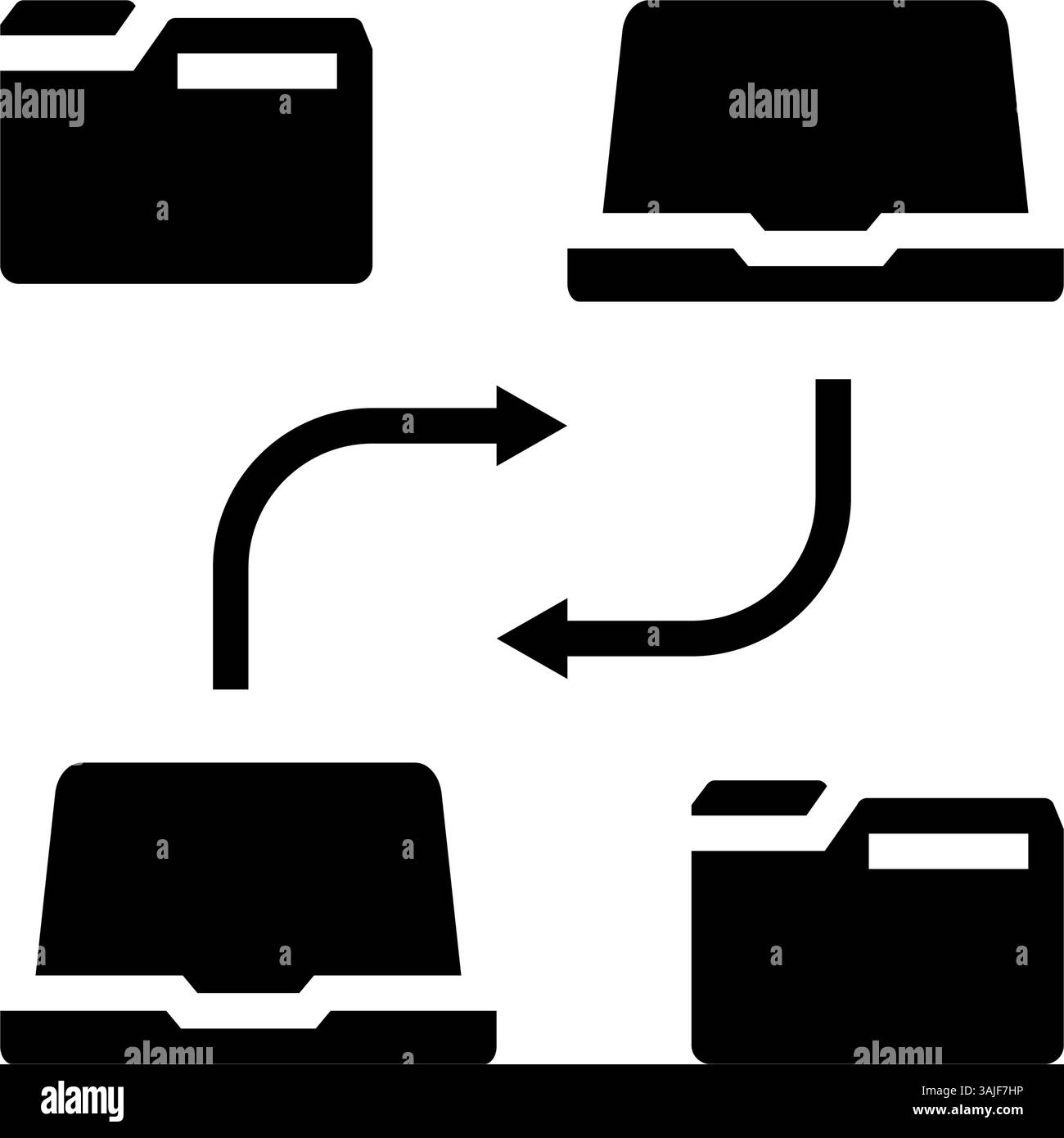 document sharing hybrid work glyph icon vector illustration Stock ...