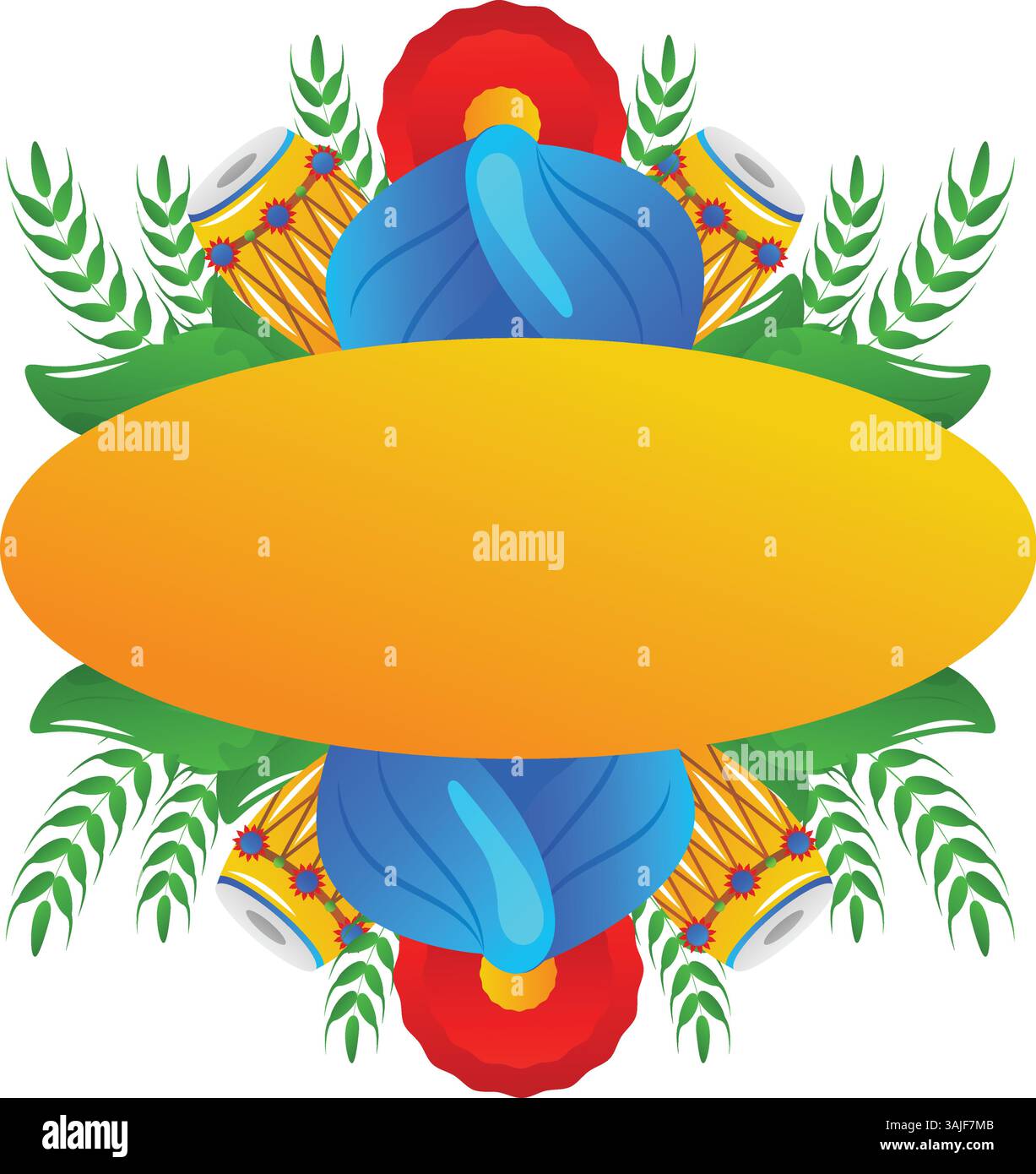 Indian Festival Vaisakhi vector cartoon illustration on the white ...