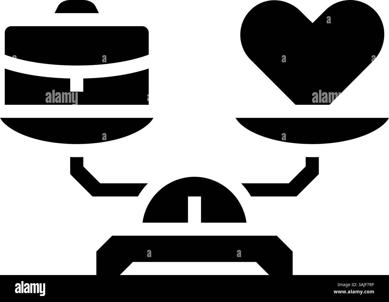 workplace balance scale hybrid work glyph icon vector illustration ...