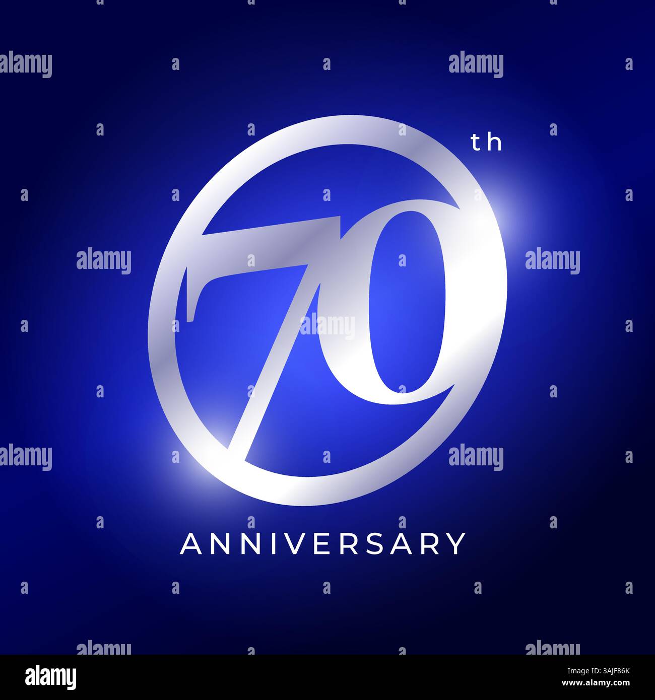Elegant 70th Anniversary Logo Design With Silver Metallic Number On ...