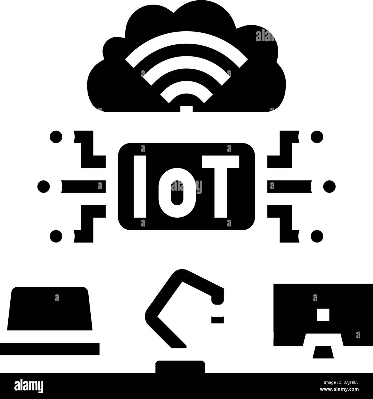 internet of things iot industry 5 glyph icon vector illustration Stock ...
