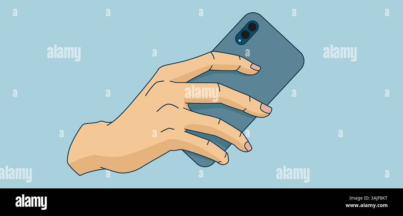 Human hand holding mobile phone to take photo with camera. Hand holding ...
