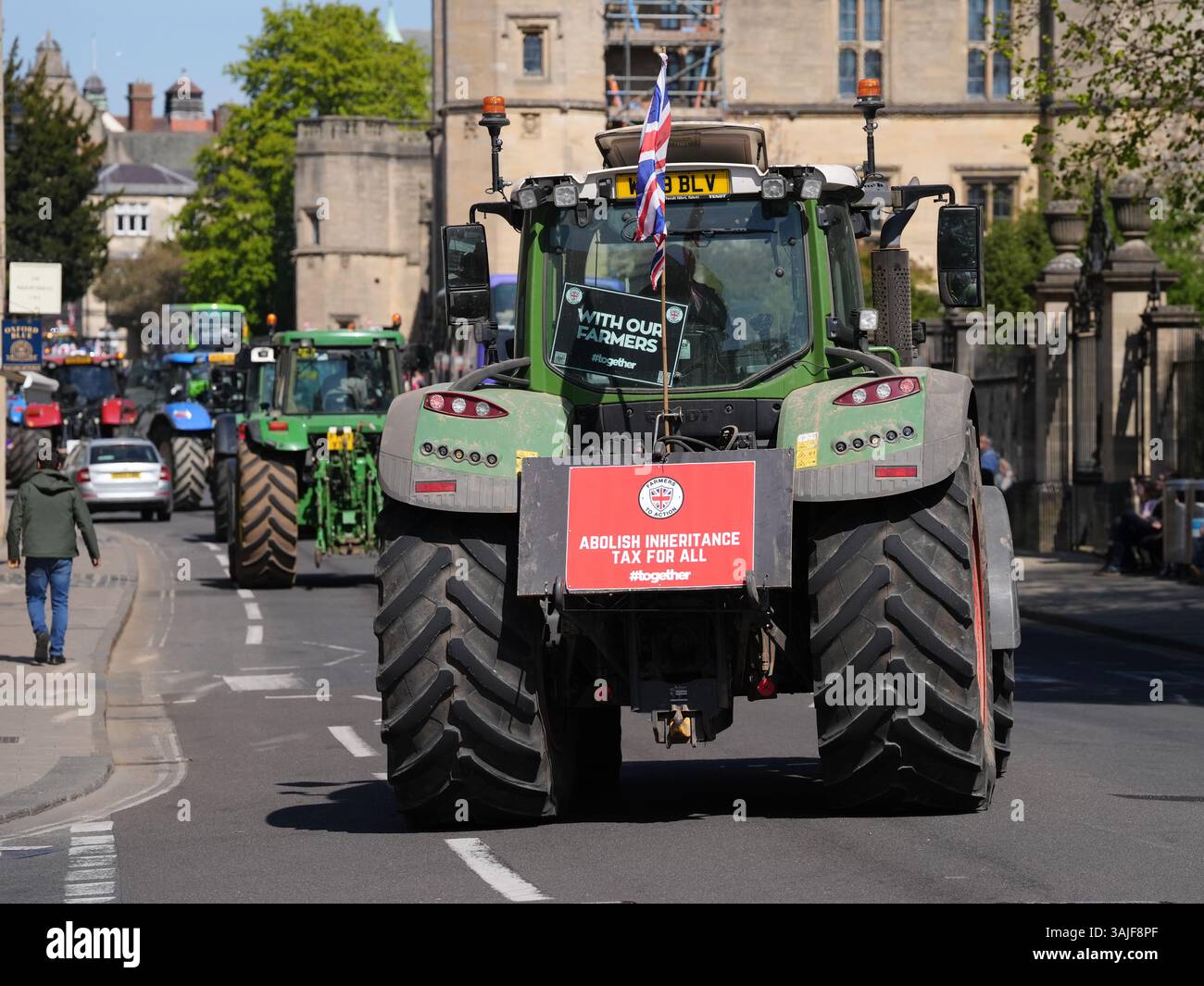 Farmers in tractors take part in a protest in Oxford over the changes ...