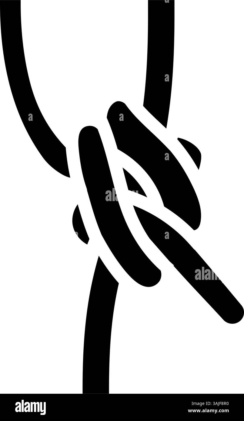 rolling hitch nautical knot glyph icon vector illustration Stock Vector ...