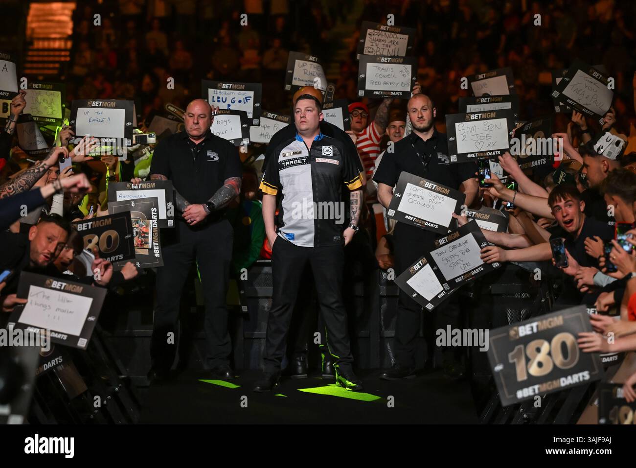 Chris Dobey walks on during the Darts 2025 BetMGM Premier League - at ...