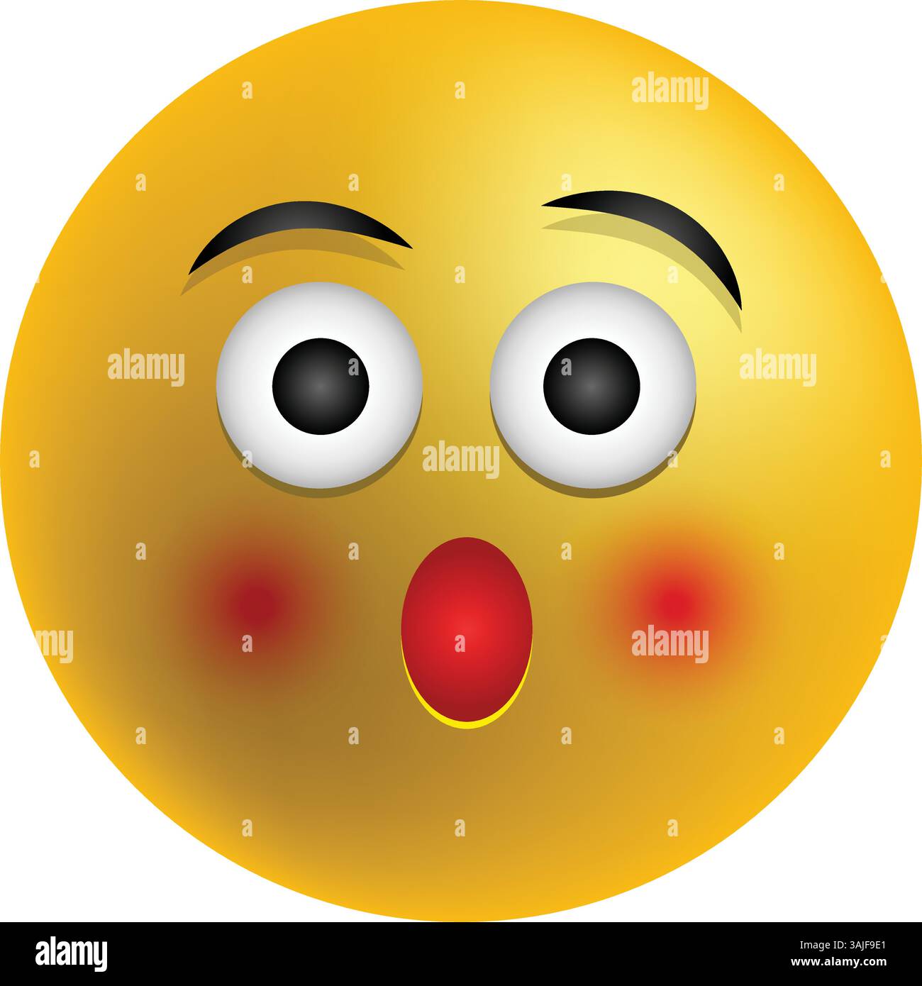 surprised emoji, vector isolated illustration on the white background ...