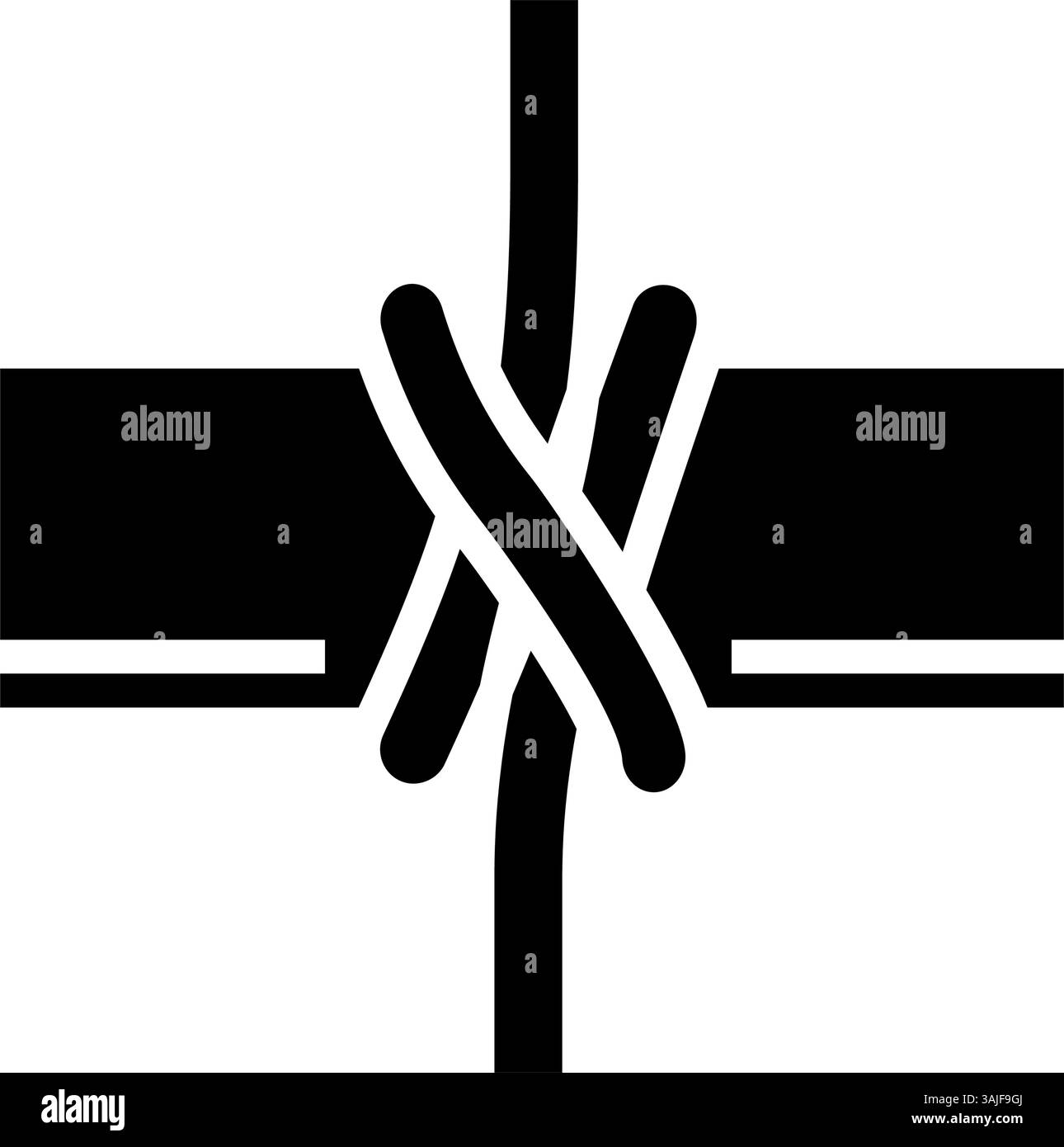 clove hitch nautical knot glyph icon vector illustration Stock Vector ...
