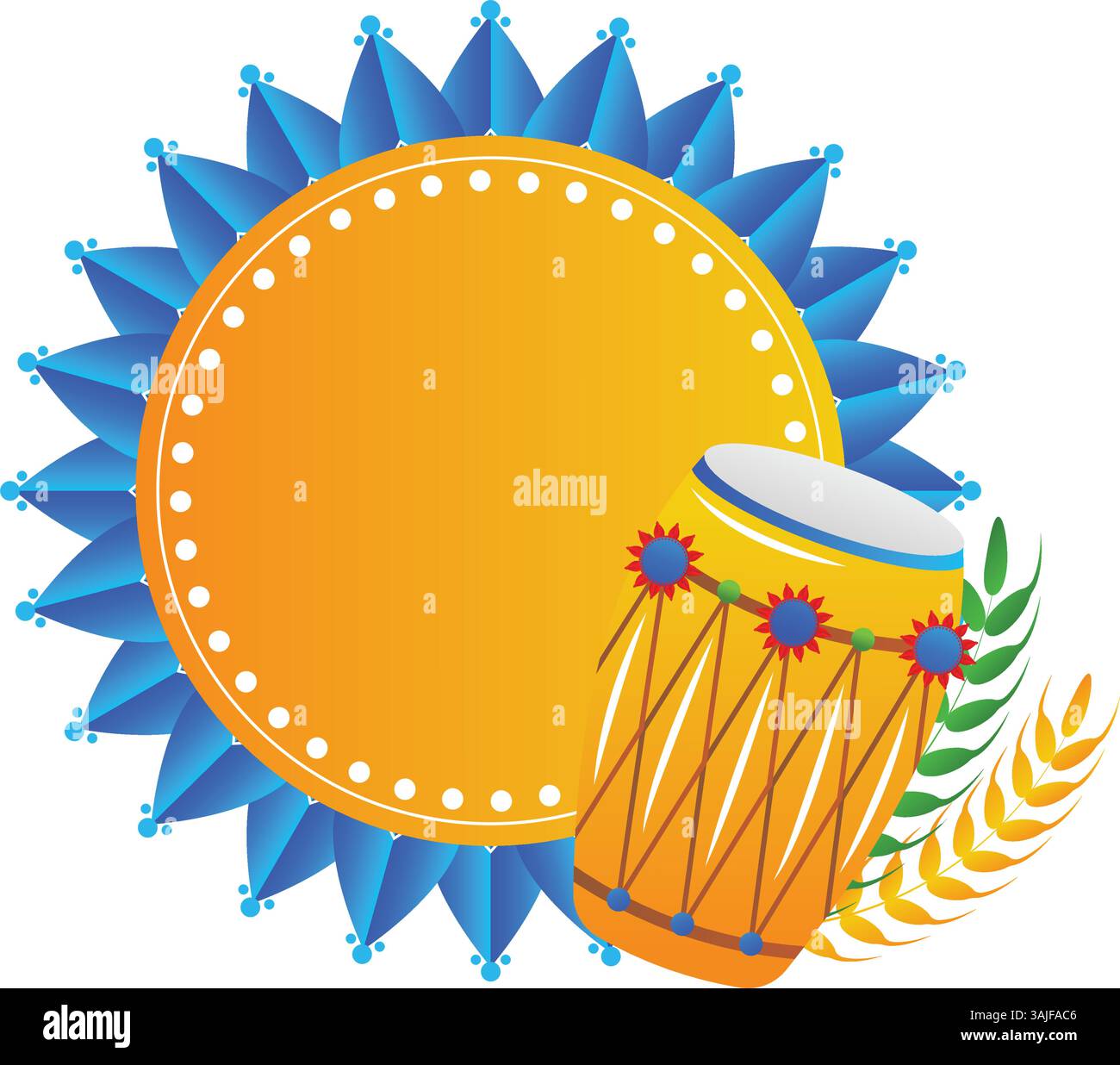 Indian Festival Vaisakhi vector cartoon illustration on the white ...